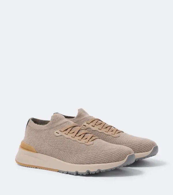 Brunello Cucinelli Knit Sneakers - Taupe