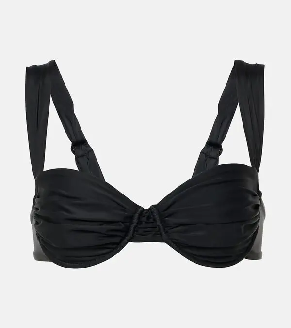 Faithfull The Brand Sol Ruched Bikini Top - Black