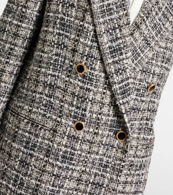 Alessandra Rich Wool Lamé Tweed Blazer - Multicoloured
