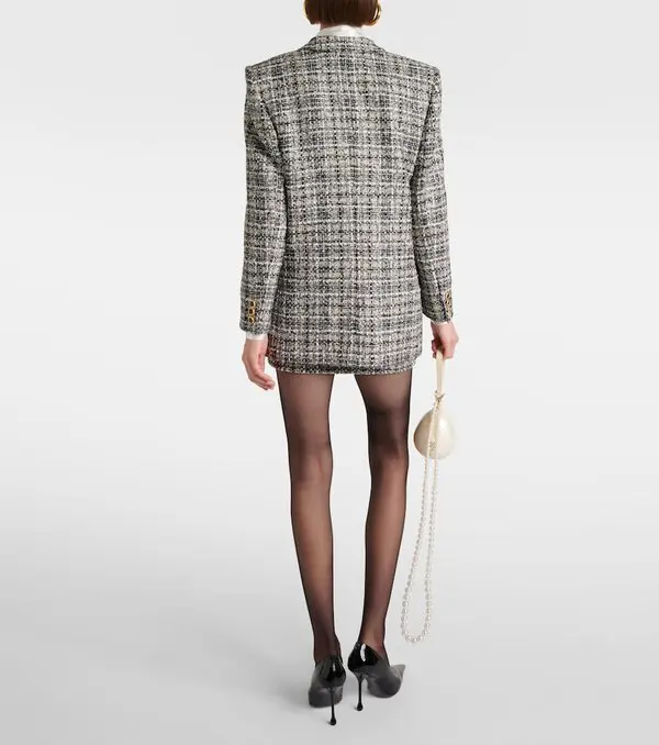 Alessandra Rich Wool Lamé Tweed Blazer - Multicoloured