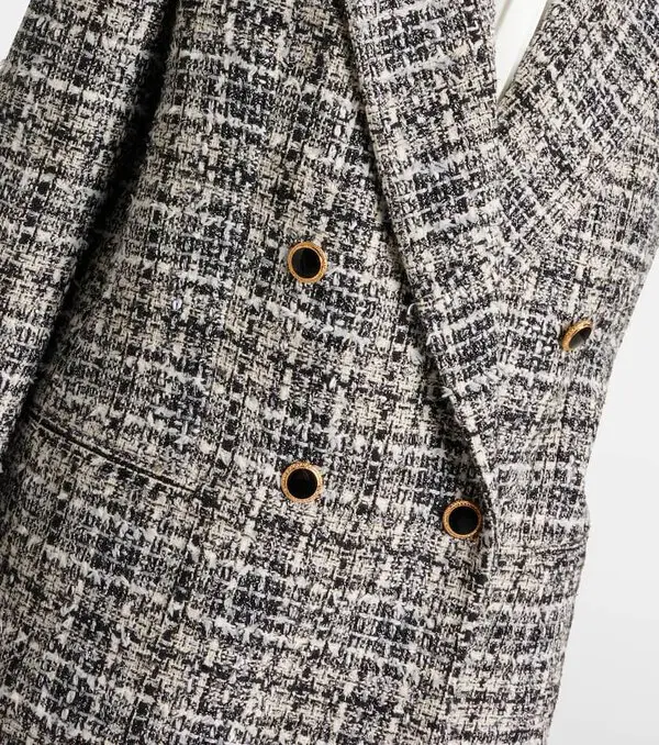 Alessandra Rich Wool Lamé Tweed Blazer - Multicoloured