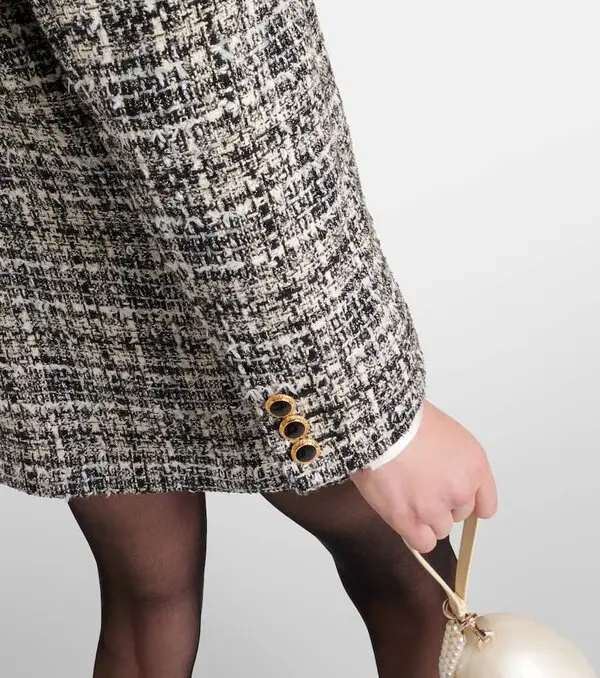 Alessandra Rich Wool Lamé Tweed Blazer - Multicoloured
