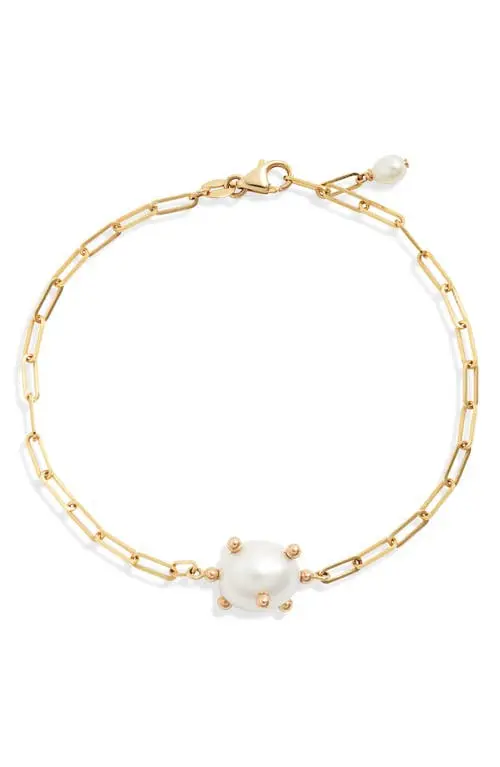 POPPY FINCH Bubble Cultured Pearl Station Bracelet - Gold