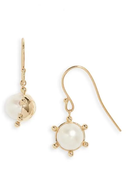 POPPY FINCH Bubble Cultured Pearl Drop Earrings - Gold