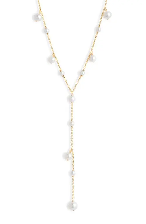 POPPY FINCH Cultured Pearl Y-necklace - Gold