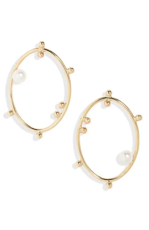 POPPY FINCH Scattered Bubble Frontal Hoop Earrings - Gold