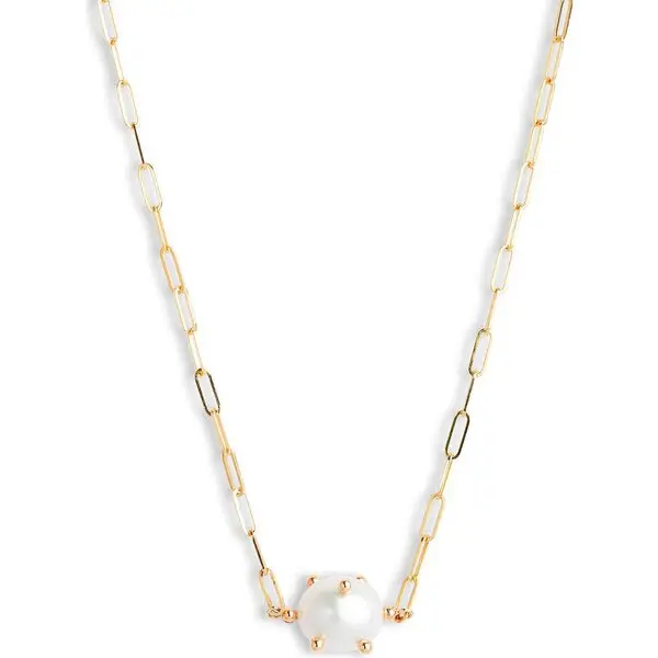 POPPY FINCH Bubble Cultured Pearl Pendant Necklace - Gold