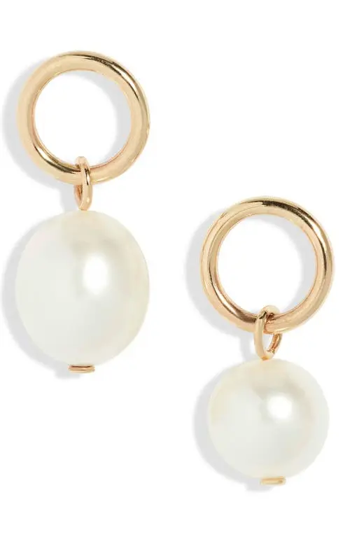POPPY FINCH Mismatched Cultured Pearl Drop Earrings - Gold