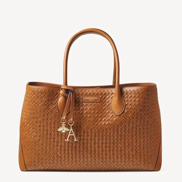 ASPINAL OF LONDON London Woven Leather Tote Bag