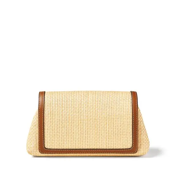 ASPINAL OF LONDON Evening Clutch In Embroidered Raffia