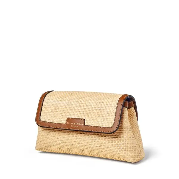 ASPINAL OF LONDON Evening Clutch In Embroidered Raffia