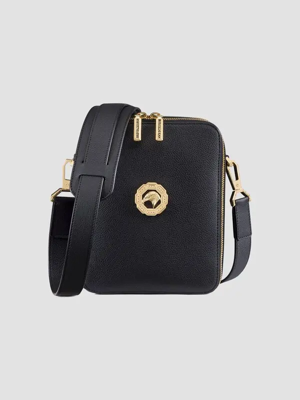 Stefano Ricci Calfskin Leather Messenger Bag - Black