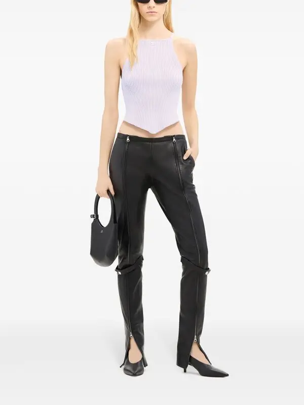 COURREGES Pointy Rib-knit Tank Top - Purple