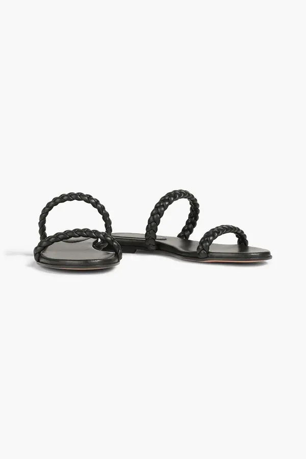 GIANVITO ROSSI Marley 05 Braided Leather Slides - Black