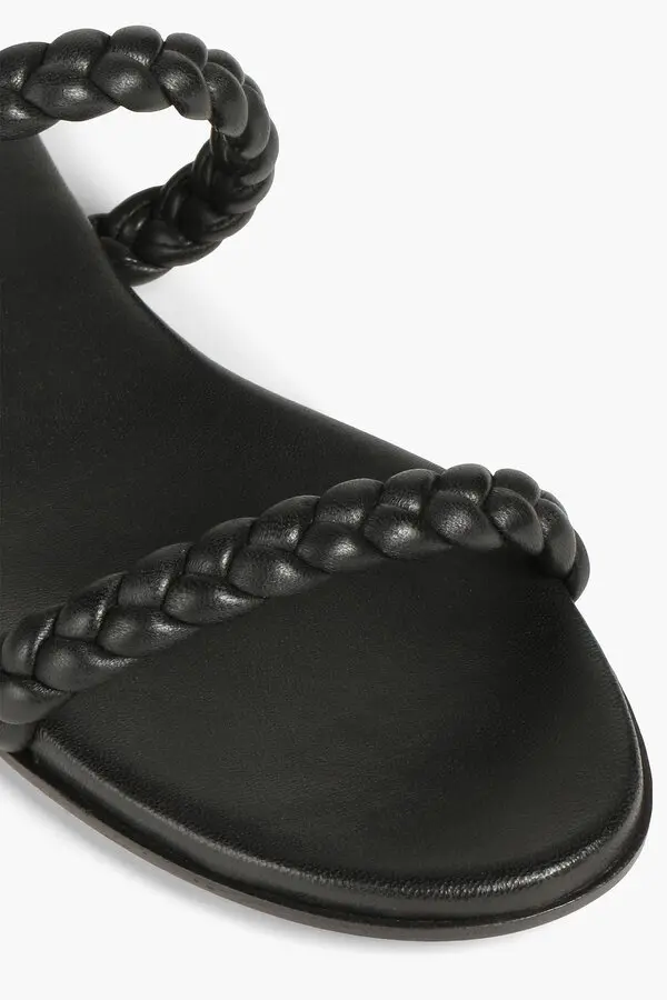 GIANVITO ROSSI Marley 05 Braided Leather Slides - Black