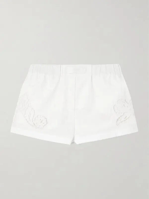 Versace Broderie Anglaise Cotton Shorts
