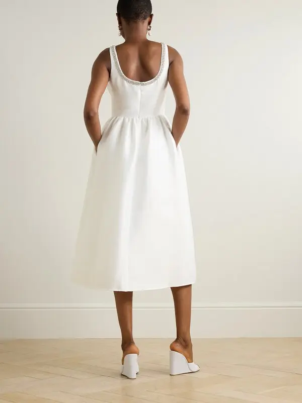 self portrait white taffeta puff sleeve midi dress Self Portrait, White Taffeta Puff Sleeve Midi Dress Wedding Dress Save 31%
