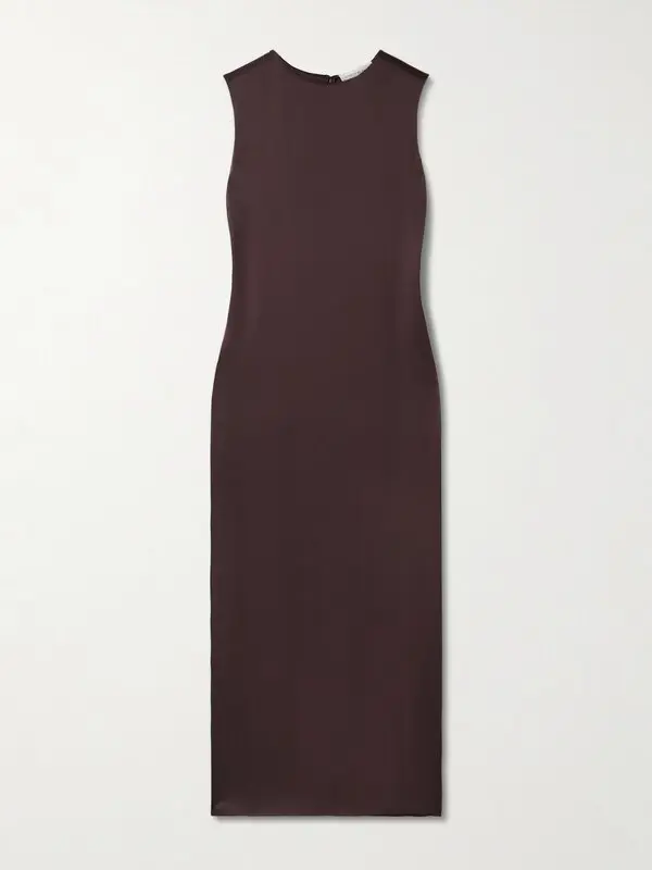 Veronica De Piante Alessia Washed Silk Midi Dress - Purple