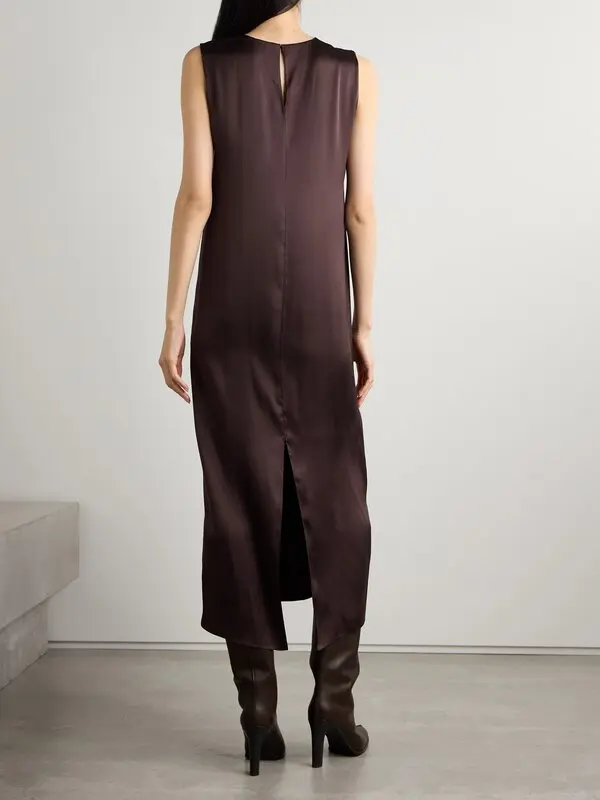 Veronica De Piante Alessia Washed Silk Midi Dress - Purple