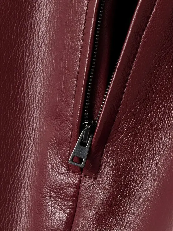 Veronica De Piante Nova Leather Midi Skirt