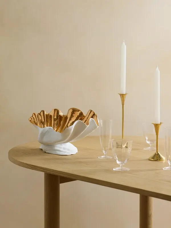 L'Objet Neptune Extra Large Gold-plated Porcelain Bowl