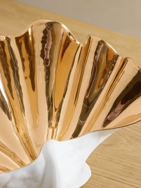 L'Objet Neptune Extra Large Gold-plated Porcelain Bowl