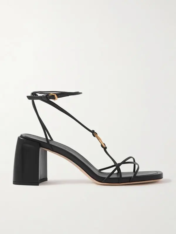 JIMMY CHOO Onyxia 70 Embellished Leather Sandals