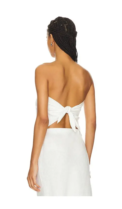 Enza Costa Linen Scarf Top In White