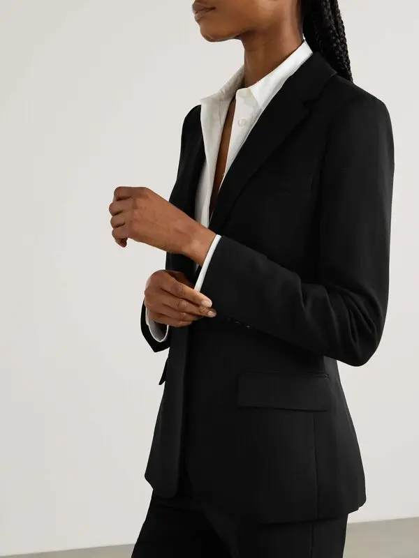 Theory Staple Classic Crepe Single-Button Blazer - Black