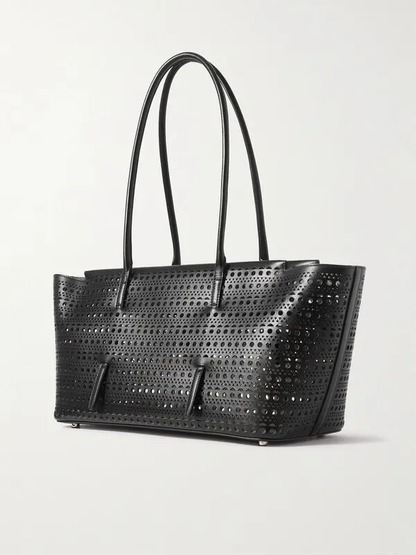 Alaïa Mina 32 Laser-cut Leather Shoulder Bag
