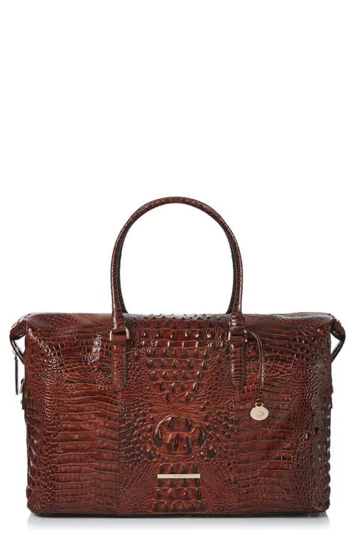 Brahmin Duxbury Croc Embossed Leather Duffle Bag
