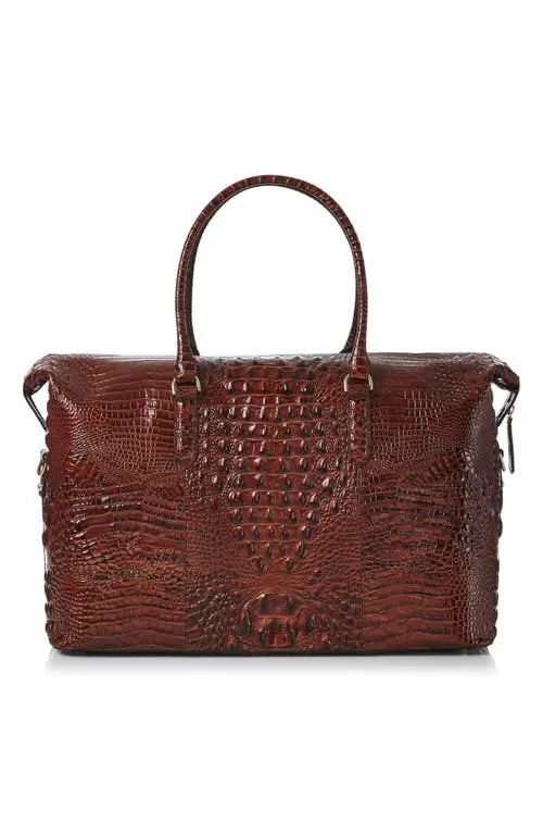 Brahmin Duxbury Croc Embossed Leather Duffle Bag