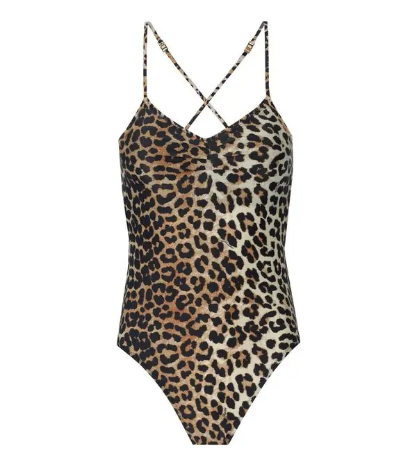 GANNI Leopard Print Swimsuit