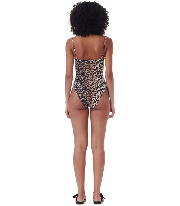 GANNI Leopard Print Swimsuit
