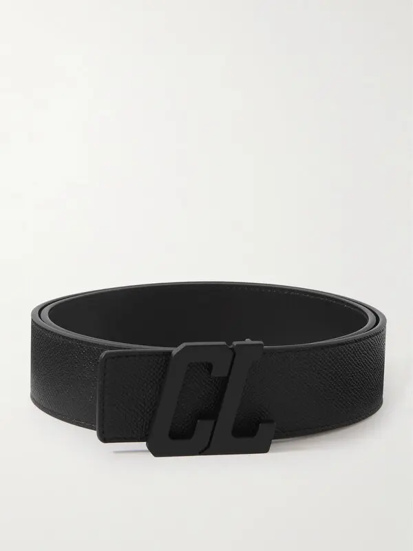 CHRISTIAN LOUBOUTIN Happy Rui 4.5cm Full-grain Leather Belt - Black
