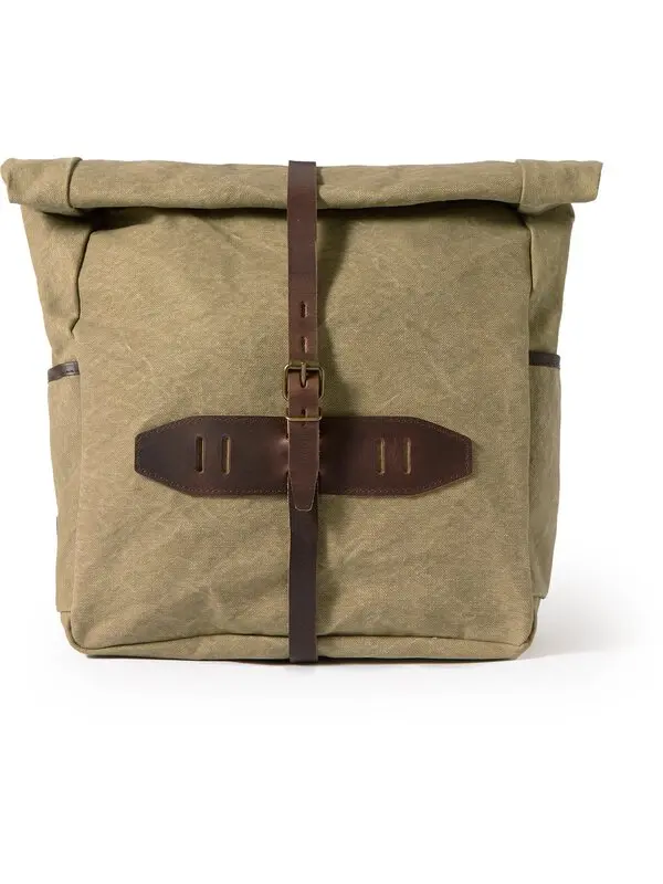 BLEU DE CHAUFFE Jamy Leather-trimmed Canvas Backpack