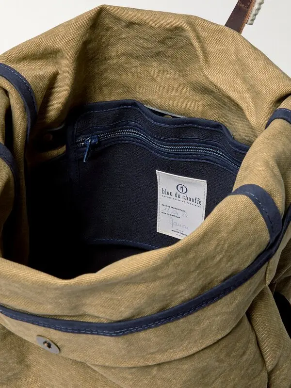 BLEU DE CHAUFFE Jamy Leather-trimmed Canvas Backpack