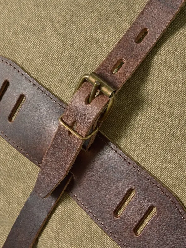 BLEU DE CHAUFFE Jamy Leather-trimmed Canvas Backpack