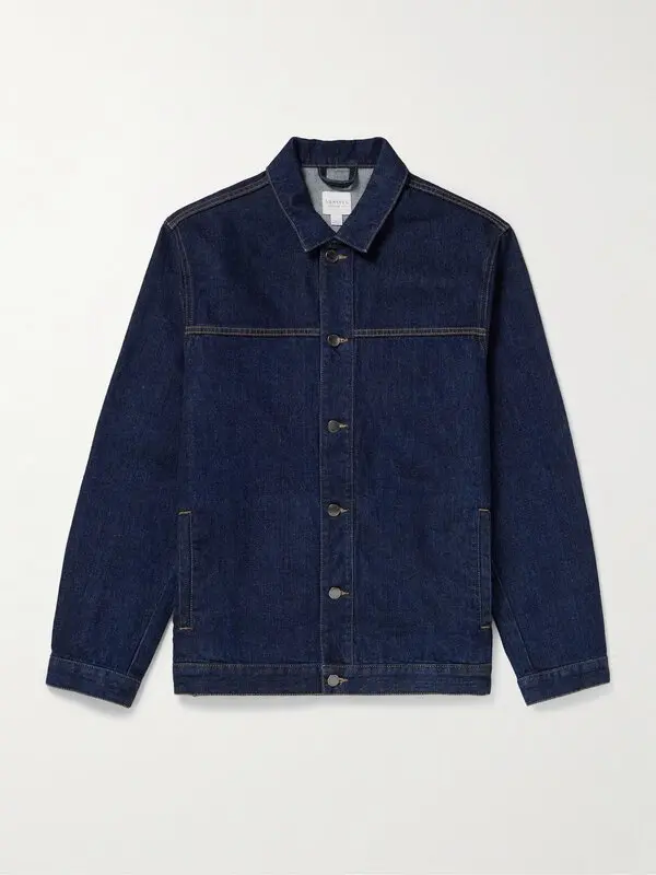 Sunspel Selvedge Denim Trucker Jacket - Blue