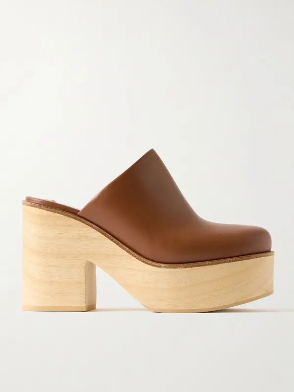 Gabriela Hearst Blake Leather Platform Clogs