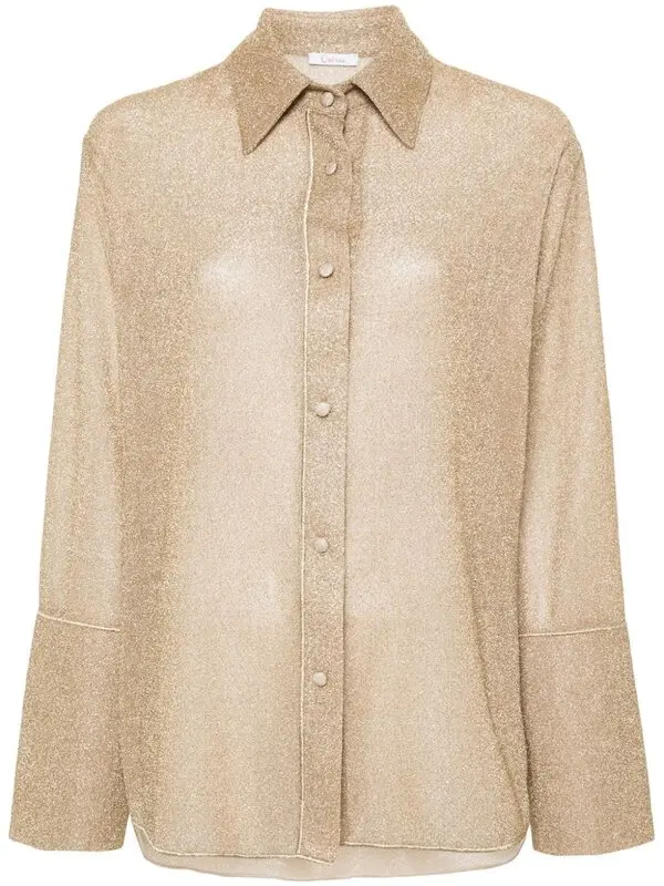 Oseree Lumière Metallic-effect Shirt - Gold