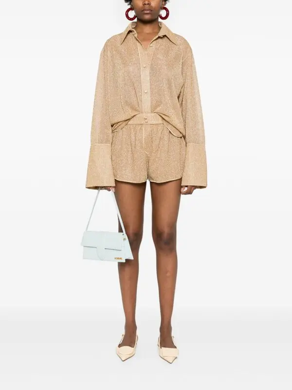 Oseree Lumière Metallic-effect Shirt - Gold