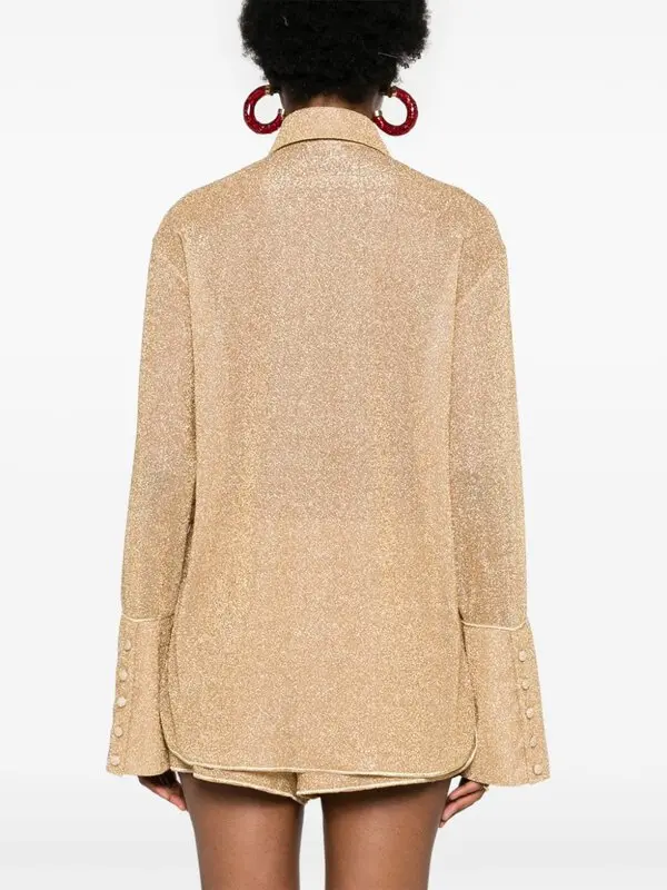 Oseree Lumière Metallic-effect Shirt - Gold