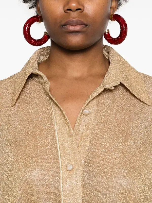 Oseree Lumière Metallic-effect Shirt - Gold