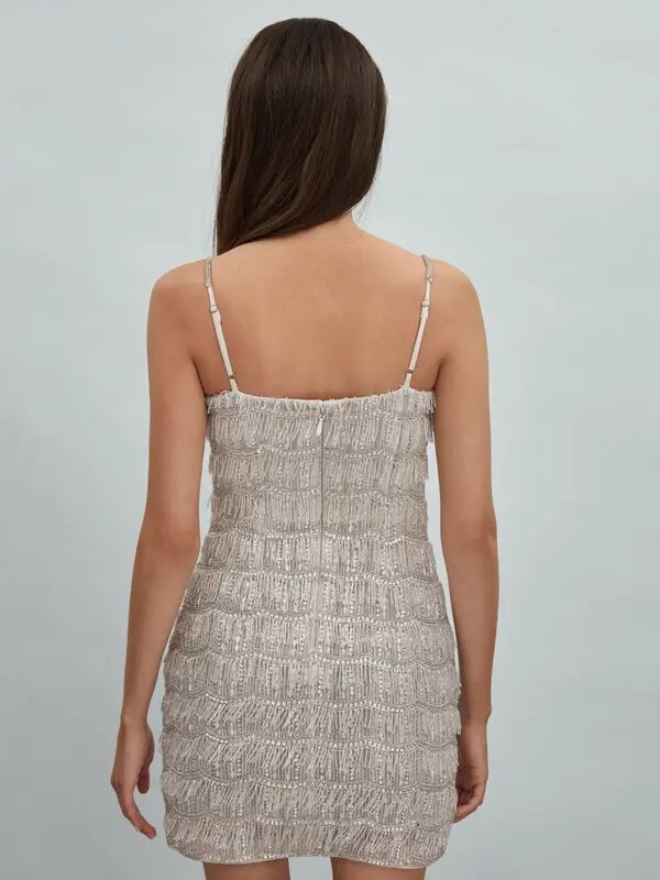 Rachel Gilbert Beaded Tassel Mini Dress In Ivory - 61% Off | Editorialist