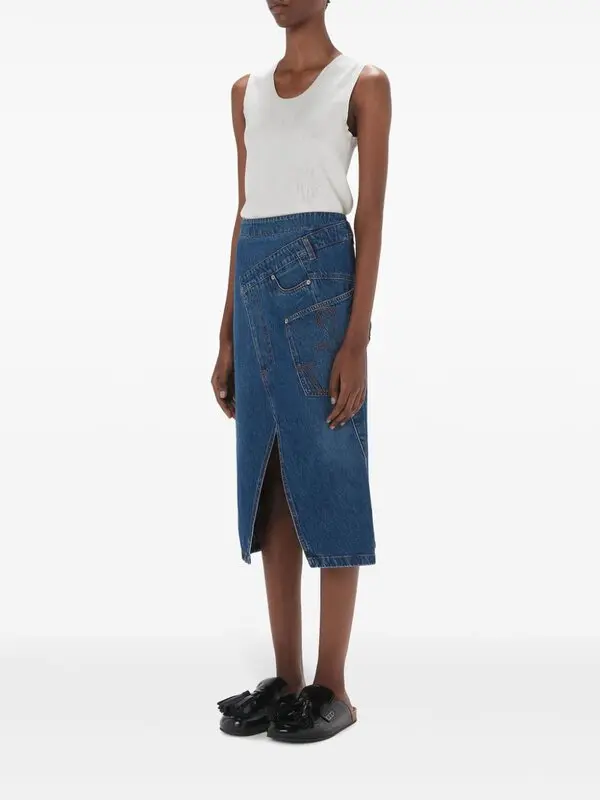 JW Anderson Wrap-design Denim Skirt - Blue