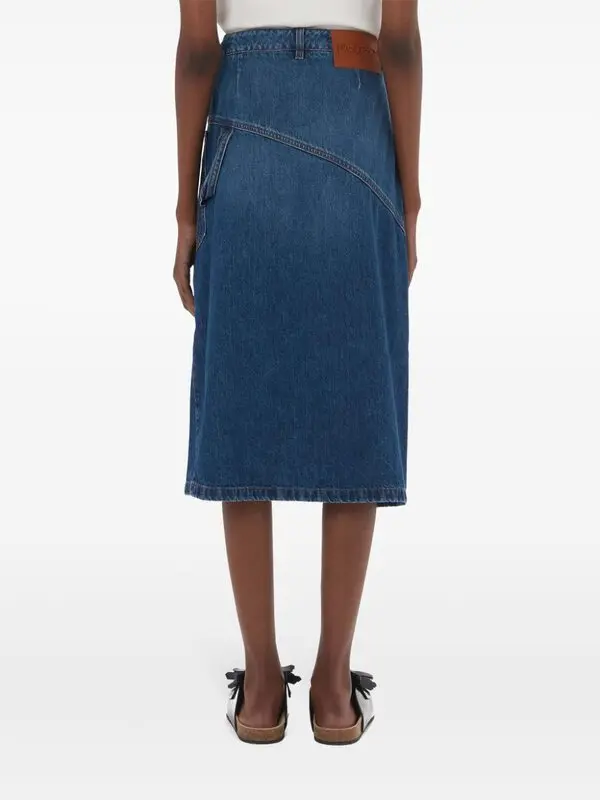JW Anderson Wrap-design Denim Skirt - Blue