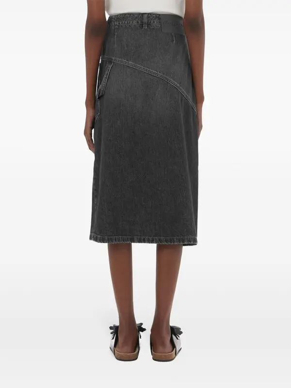 JW Anderson Twisted Denim Midi Skirt - Grey