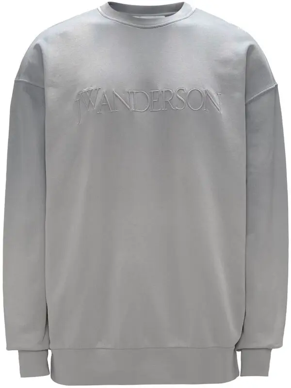 JW Anderson Logo-embroidered Gradient-effect Sweatshirt - Grey