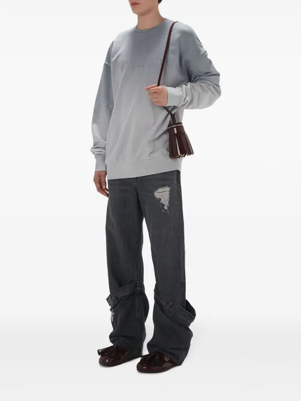 JW Anderson Logo-embroidered Gradient-effect Sweatshirt - Grey